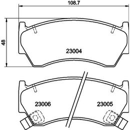 Hella Bremsbelagsatz, Scheibenbremse 8db355016661 f&uuml;r MAZDA INFINITI NISSAN