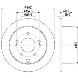 Hella Bremsscheibe 8dd355120631 262mm 10mm f&uuml;r MITSUBISHI