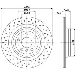 Hella Bremsscheibe 8dd355122551 innenbel&uuml;ftet 330mm 22mm f&uuml;r Mercedes