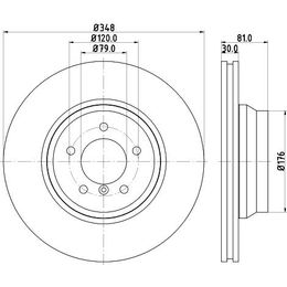 Hella Bremsscheibe 8dd355109981 348mm 30mm f&uuml;r BMW