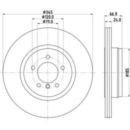 Hella Bremsscheibe 8dd355110041 345mm 24mm f&uuml;r BMW