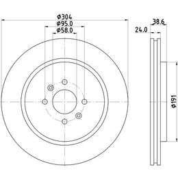 Hella Bremsscheibe 8dd355114871 304mm 24mm f&uuml;r ROVER