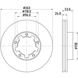 Hella Bremsscheibe 8dd355115221 263mm 24mm f&uuml;r INFINITI