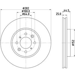 Hella Bremsscheibe 8dd355114921 282mm 25mm f&uuml;r ROVER