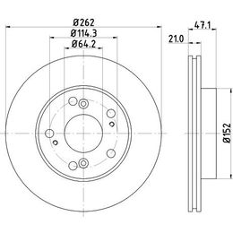 Hella Bremsscheibe 8dd355115341 262mm 21mm f&uuml;r HONDA ACURA