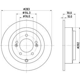 Hella Bremsscheibe 8dd355118091 283mm 10mm f&uuml;r KIA