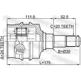 FEBEST Gelenksatz, Antriebswelle 0111sxv20lh Vorderachse links f&uuml;r TOYOTA