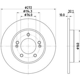 Hella Bremsscheibe 8dd355126501 272mm 10mm f&uuml;r HYUNDAI