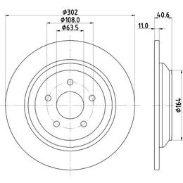 Hella Bremsscheibe 8dd355126571 302mm 11mm f&uuml;r Ford