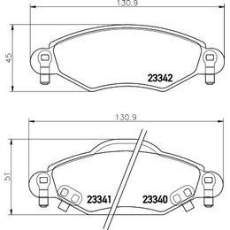 Hella Bremsbelagsatz, Scheibenbremse 8db355010791 f&uuml;r TOYOTA