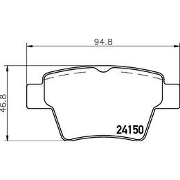 Hella Bremsbelagsatz, Scheibenbremse 8db355011821 f&uuml;r Peugeot (DF-PSA) EMGRAND Citro&euml;n
