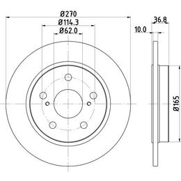 Hella Bremsscheibe 8dd355118971 270mm 10mm f&uuml;r TOYOTA