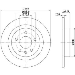 Hella Bremsscheibe 8dd355116601 292mm 12mm f&uuml;r HOLDEN Opel BUICK CHEVROLET CADILLAC Vaughall