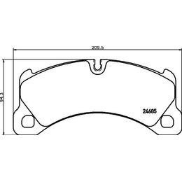 Hella Bremsbelagsatz, Scheibenbremse 8db355015131 f&uuml;r VW Porsche