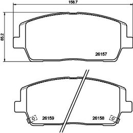 Hella Bremsbelagsatz, Scheibenbremse 8db355040011 f&uuml;r KIA HYUNDAI