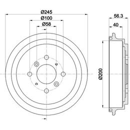 Hella Bremstrommel 8dt355300571 Hinterachse f&uuml;r Suzuki