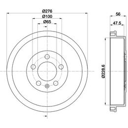 Hella Bremstrommel 8dt355303081 f&uuml;r SEAT Skoda