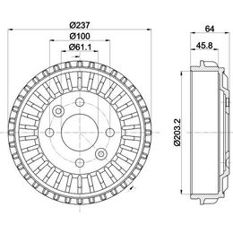 Hella Bremstrommel 8dt355303261 f&uuml;r RENAULT DACIA SMART