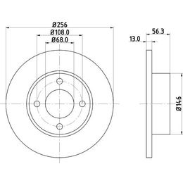 Hella Bremsscheibe 8dd355102841 256mm 13mm f&uuml;r SEAT AMC
