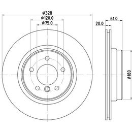 Hella Bremsscheibe 8dd355104571 328mm 20mm f&uuml;r BMW