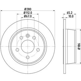 Hella Bremsscheibe 8dd355104541 280mm 10mm f&uuml;r Mercedes