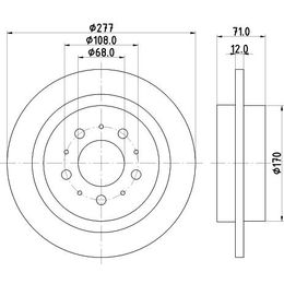 Hella Bremsscheibe 8dd355107101 277mm 12mm f&uuml;r Volvo