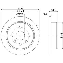 Hella Bremsscheibe 8dd355114161 258mm 10mm f&uuml;r BAOJUN (SGMW) BUICK (SGM) DAEWOO Suzuki