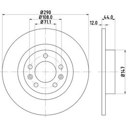 Hella Bremsscheibe 8dd355117991 290mm 12mm f&uuml;r Peugeot (DF-PSA)