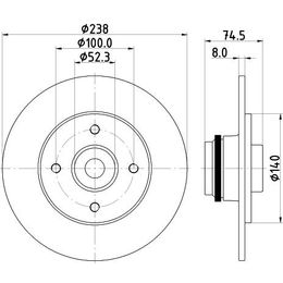 Hella Bremsscheibe 8dd355123431 238mm 8mm f&uuml;r RENAULT