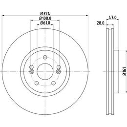 Hella Bremsscheibe 8dd355127891 324mm 28mm f&uuml;r RENAULT