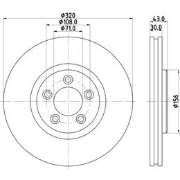 Hella Bremsscheibe 8dd355128691 320mm 30mm f&uuml;r JAGUAR