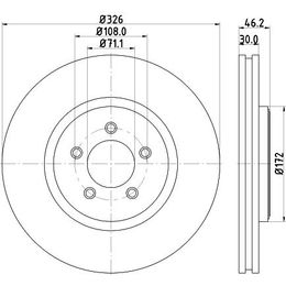 Hella Bremsscheibe 8dd355128881 326mm 30mm f&uuml;r JAGUAR