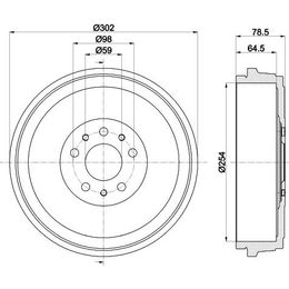 Hella Bremstrommel 8dt355303341 f&uuml;r Vaughall Fiat