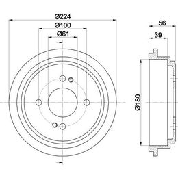 Hella Bremstrommel 8dt355300711 Hinterachse f&uuml;r HONDA
