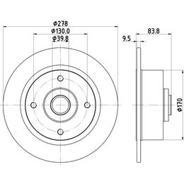 Hella Bremsscheibe 8dd355100101 278mm 10mm f&uuml;r VW