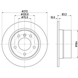 Hella Bremsscheibe 8dd355104821 272mm 10mm f&uuml;r BMW