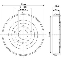 Hella Bremstrommel 8dt355300901 Hinterachse f&uuml;r LAND ROVER