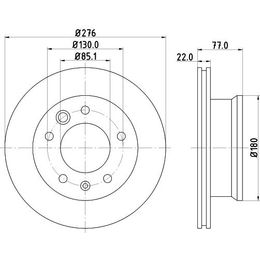Hella Bremsscheibe 8dd355111001 276mm 22mm f&uuml;r VW Mercedes