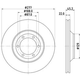 Hella Bremsscheibe 8dd355113041 277mm 22mm f&uuml;r MITSUBISHI