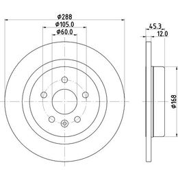 Hella Bremsscheibe 8dd355122741 288mm 12mm f&uuml;r HOLDEN Opel