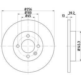 Hella Bremsscheibe 8dd355101641 256mm 13mm f&uuml;r VW (FAW) AMC CHERY