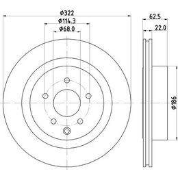 Hella Bremsscheibe 8dd355120551 322mm 22mm f&uuml;r INFINITI