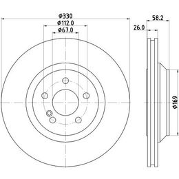 Hella Bremsscheibe 8dd355116281 330mm 26mm f&uuml;r Mercedes