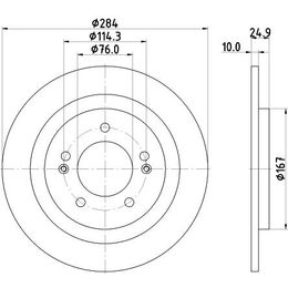 Hella Bremsscheibe 8dd355118231 284mm 10mm f&uuml;r HYUNDAI