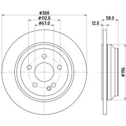 Hella Bremsscheibe 8dd355122441 300mm 12mm f&uuml;r Mercedes