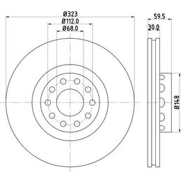 Hella Bremsscheibe 8dd355127421 323mm 30mm f&uuml;r Skoda