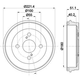 Hella Bremstrommel 8dt355303021 f&uuml;r TOYOTA