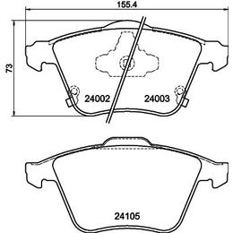 Hella Bremsbelagsatz, Scheibenbremse 8db355011051 f&uuml;r MAZDA MITSUBISHI