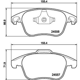 Hella Bremsbelagsatz, Scheibenbremse 8db355015561 f&uuml;r Peugeot Citro&euml;n