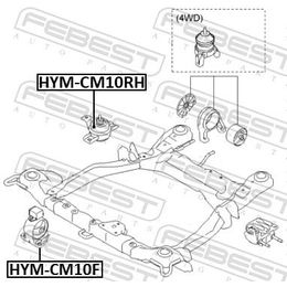FEBEST Lagerung, Motor hymcm10f vorne f&uuml;r HYUNDAI